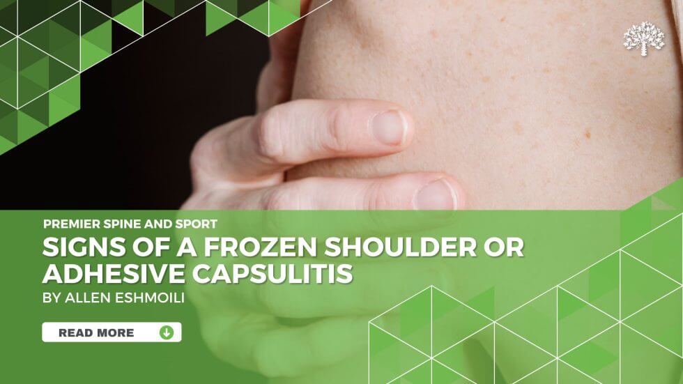 Signs of a Frozen Shoulder or Adhesive Capsulitis